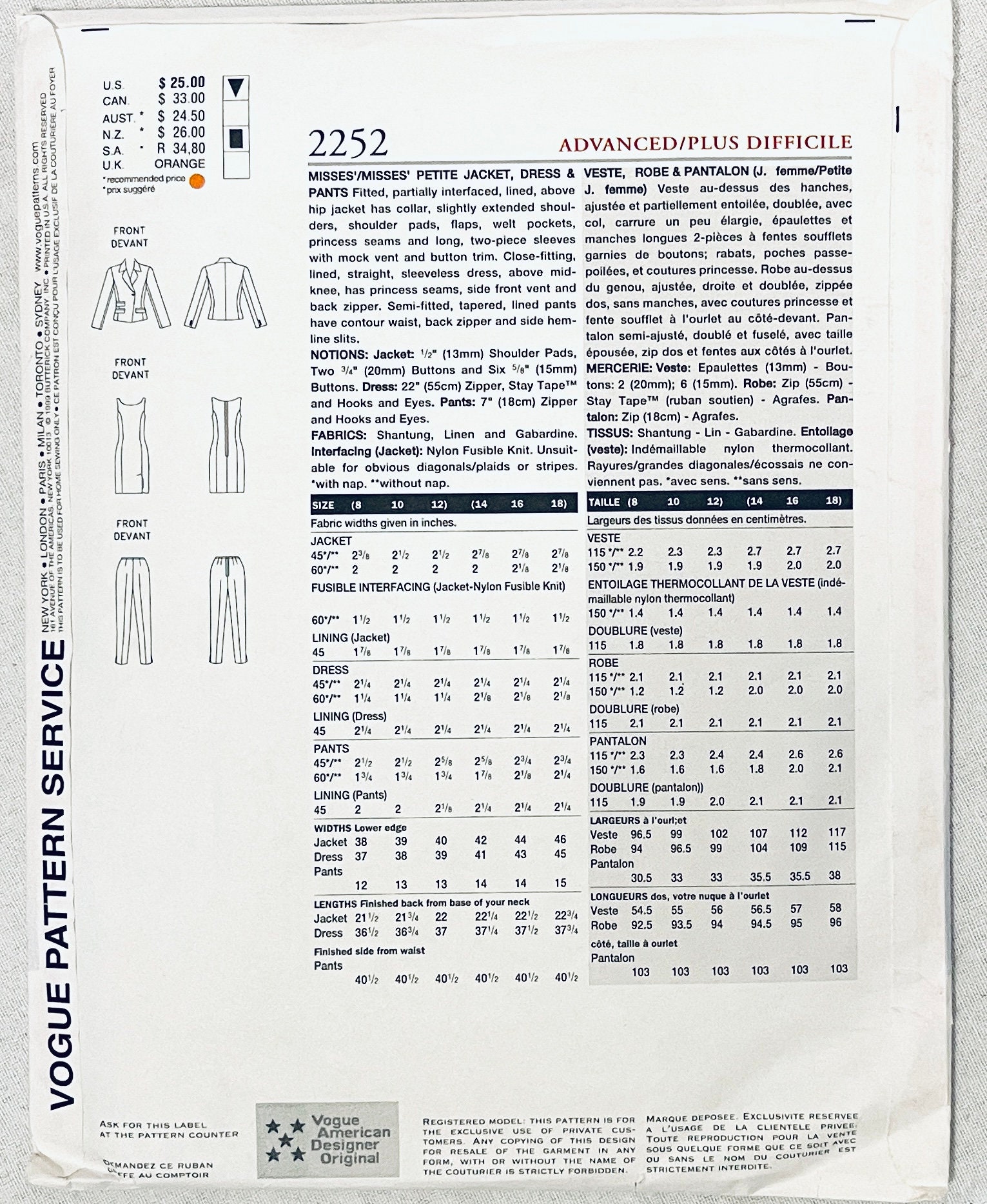 VOGUE SUIT PATTERN Skirt Pants Jacket Vogue 1937 American - Etsy