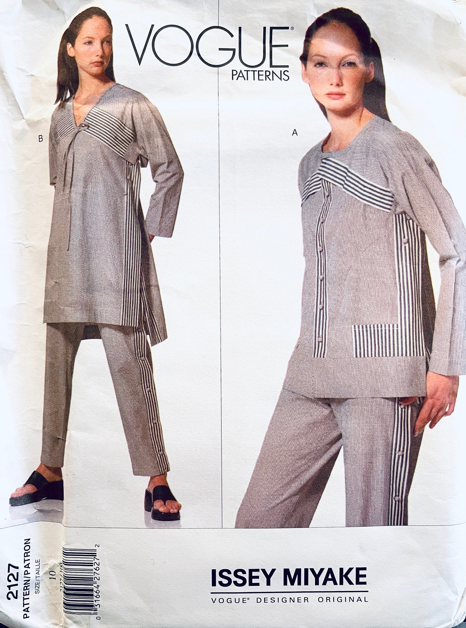 1990s Vintage Vogue 2127 ISSEY MIYAKE Tunic Top Pants Designer Original ...