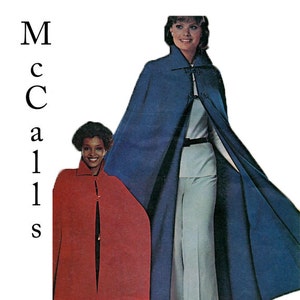 1970s CAPE CLOAK PATTERN Easy to Sew Cloak Cape Pattern Frog Collar Closure Mccalls 5244 Uncut ...