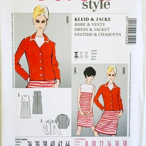 Burda 7040 Mod Shift DRESS & JACKET PATTERN Sleeveless Dress - Etsy