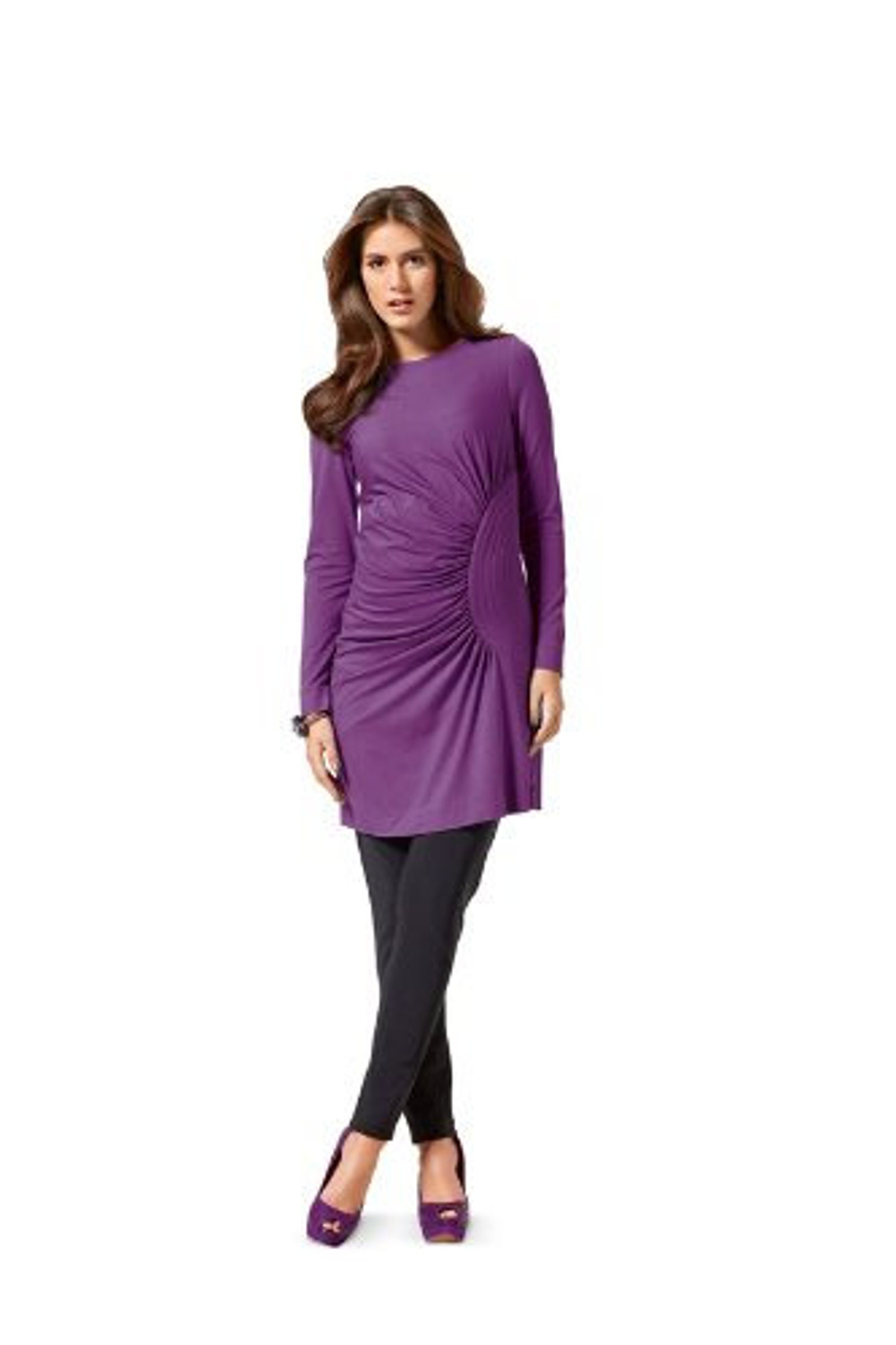 Burda 7164 MATERNITY DRESS PATTERN Ruched Tunic Top Maternity Evening ...