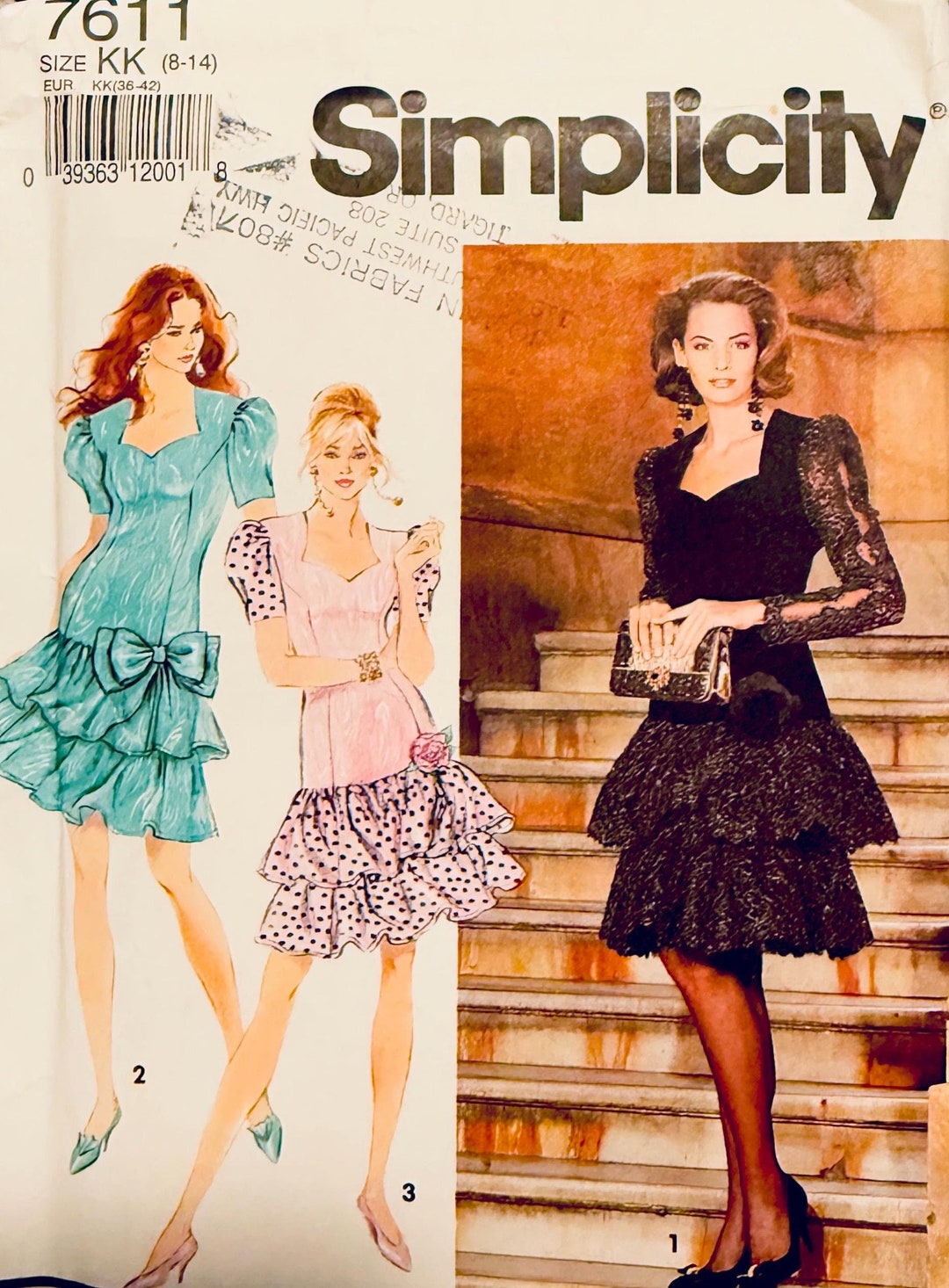 Vintage 1990s COCKTAIL DRESS PATTERN Drop Waist Formal Party Dress ...