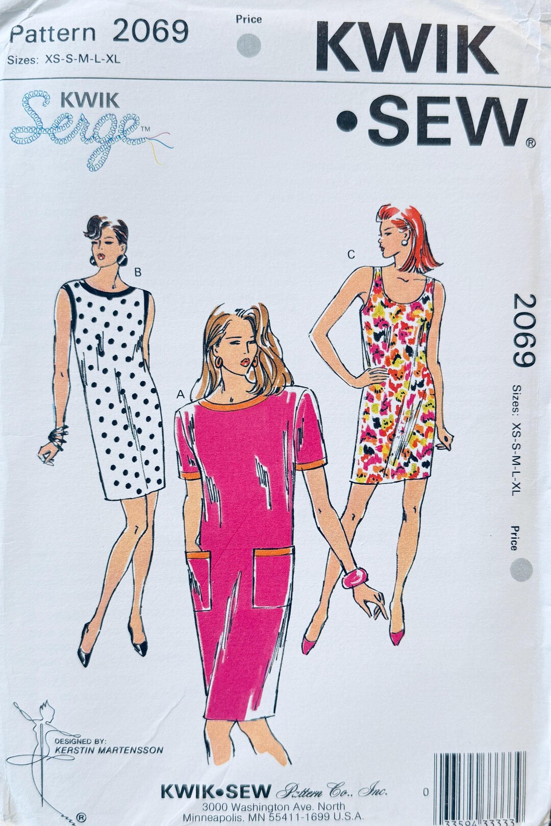 1990s Kwik Sew 2069 Dress Sewing Pattern, Stretch Knit, XS-XL UNCUT - Etsy
