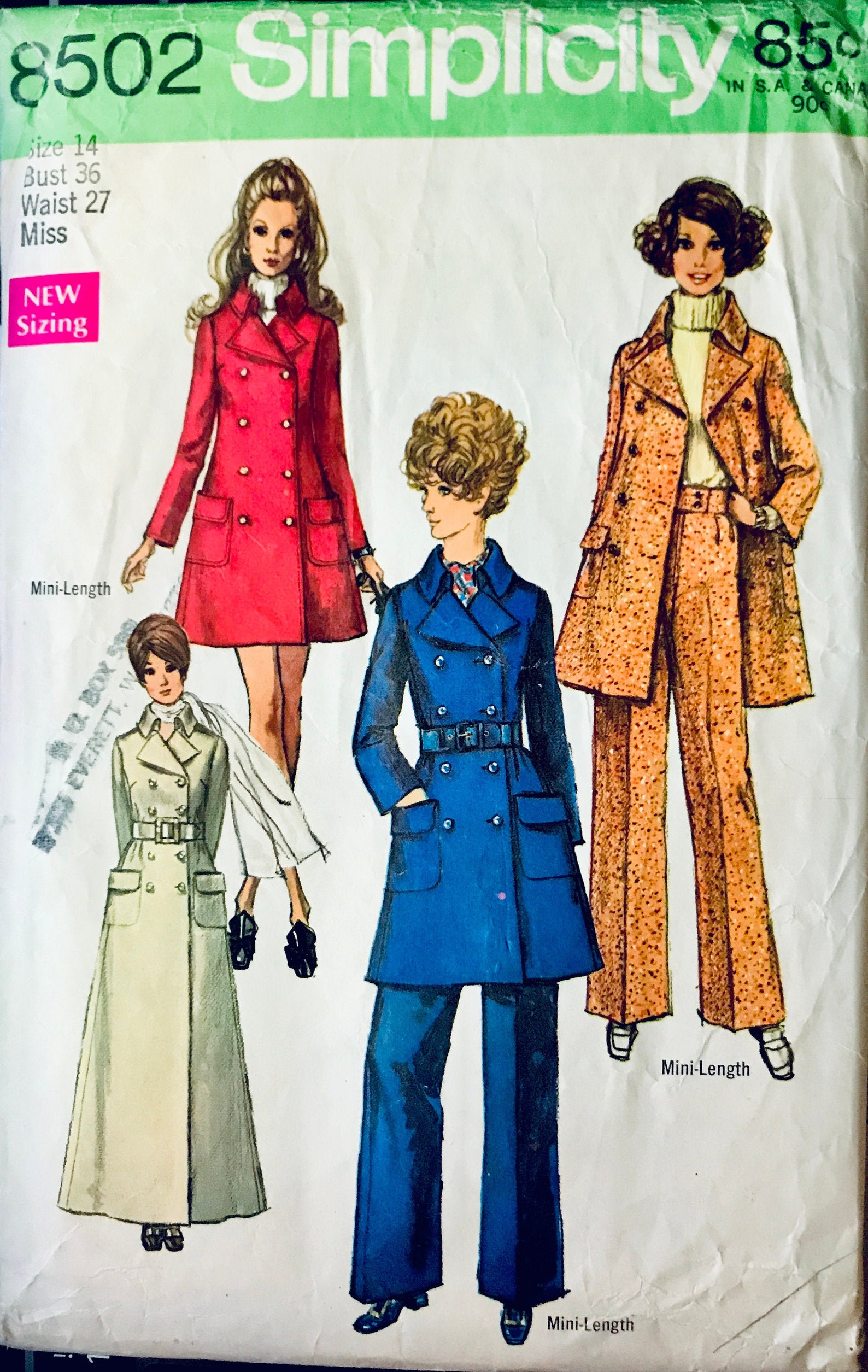 Simplicity 8502 Double Breasted COAT & PANTS PATTERN Floor | Etsy