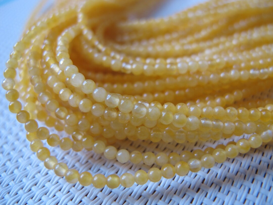 2mm Yellow Mango Agate Round Beads S209 - Etsy