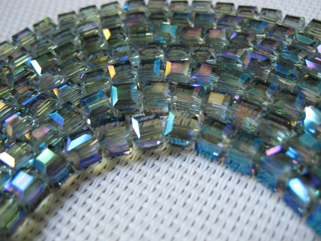 6mm Aqua Blue Quartz Faceted Cube Beads S266 - Etsy