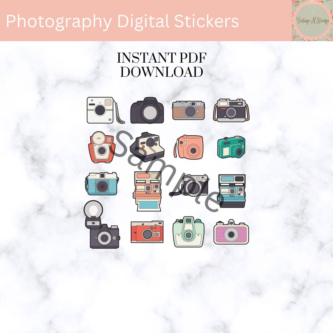 Instant Download Camera Digital Stickers Cameras Hobbies - Etsy