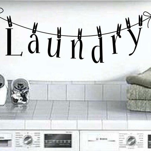 Laundry Clothesline Vinyl Wall Decal Laundry Room Vinyl Wall | Etsy