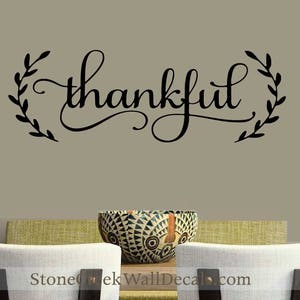 Thankful Wall Decal | Family Room Wall Decals | Blessings Wall Decal ...