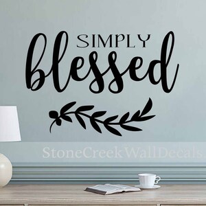 Simply Blessed Wall Decal Rustic Blessed Decal Rustic Handwritten Decal ...