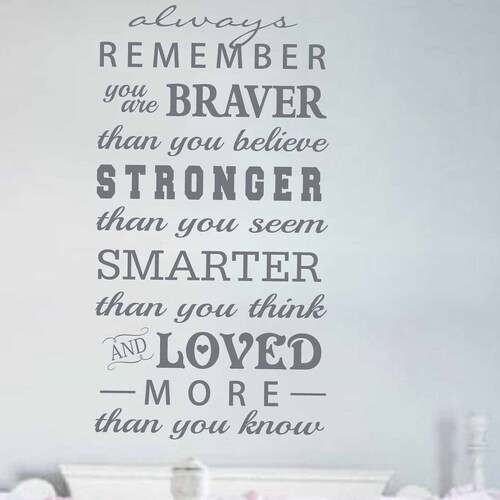 Classic Winnie the Pooh Quote You Are Braver Than You Believe - Etsy