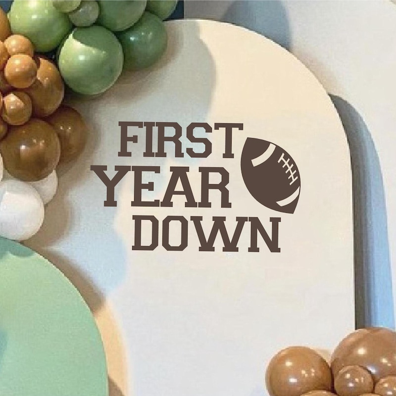 First Year Down Football Birthday - Etsy