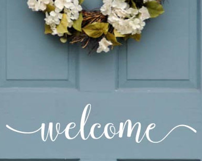 Welcome Door Decal Front Door Decal Welcome Vinyl Decal D024 Front Door ...