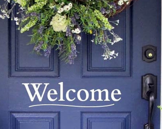 Welcome Door Decal Front Door Decal Welcome Vinyl Decal Front Door ...