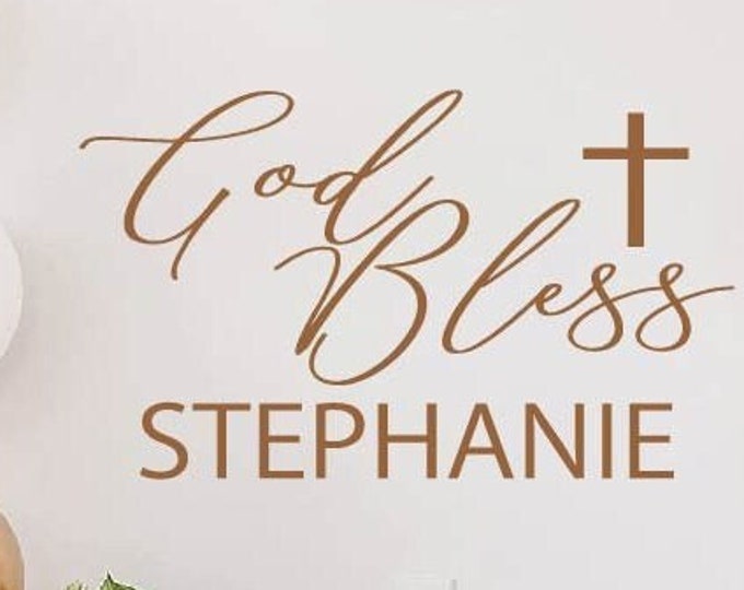 God Bless Baptism Wall Decal for Balloon Arch Balloon Arch Decoration ...