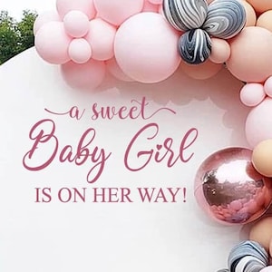 A Sweet Baby Girl is on Her Way Baby Shower Party Decal Baby Shower for ...
