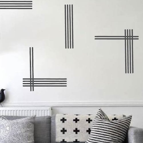 Line Wall Decals Set of 15 Large Line Wall Decal Modern Hand | Etsy