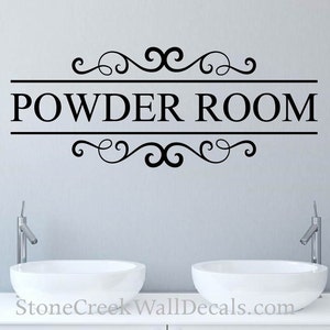 Powder Room Decal Bathroom Wall Decor Restroom Wall Decal Powder Room ...