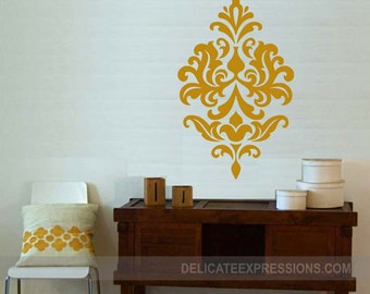 Damask wall decal | Etsy