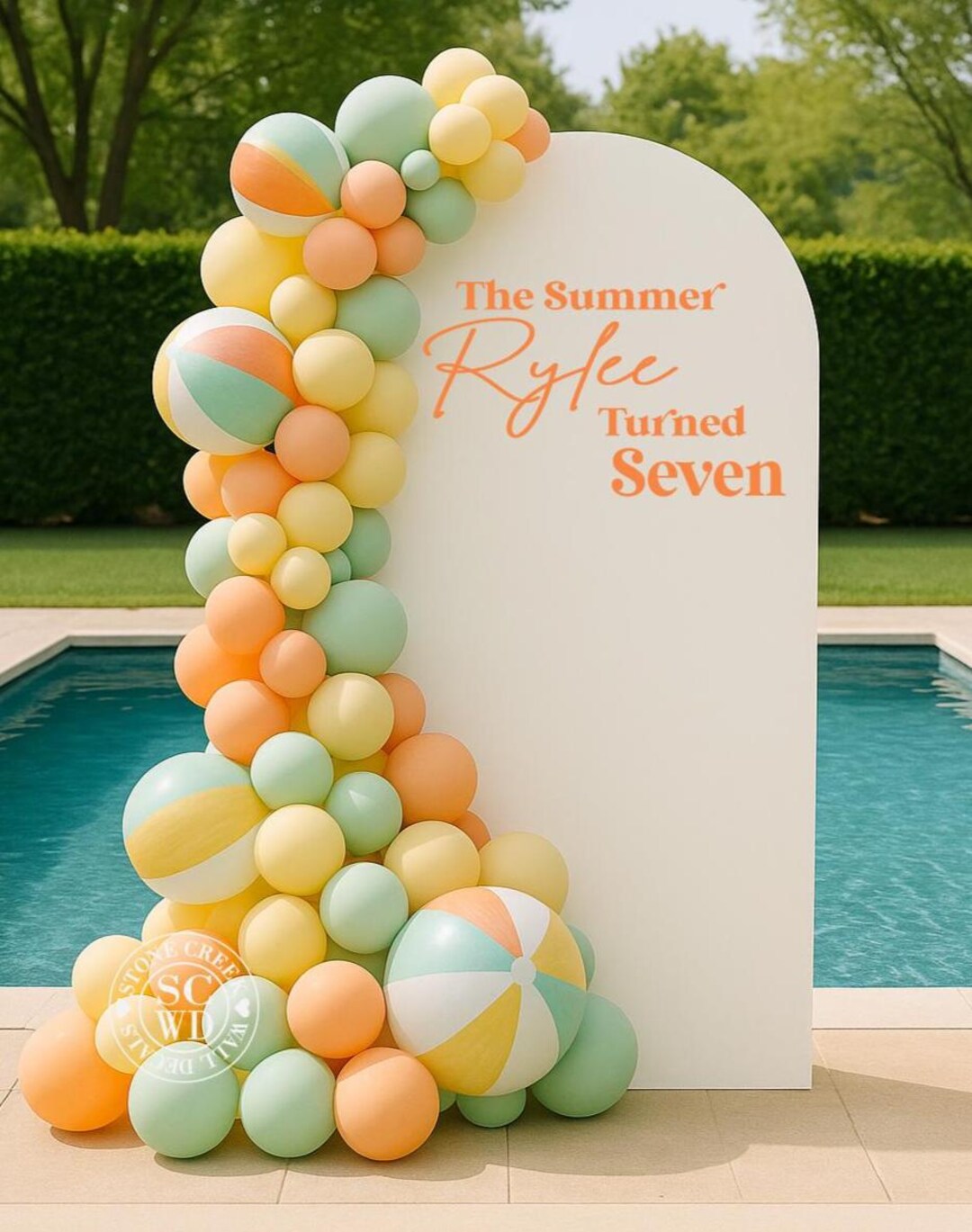 Personalized Birthday Backdrop Decal | Custom Name and Age Vinyl ...