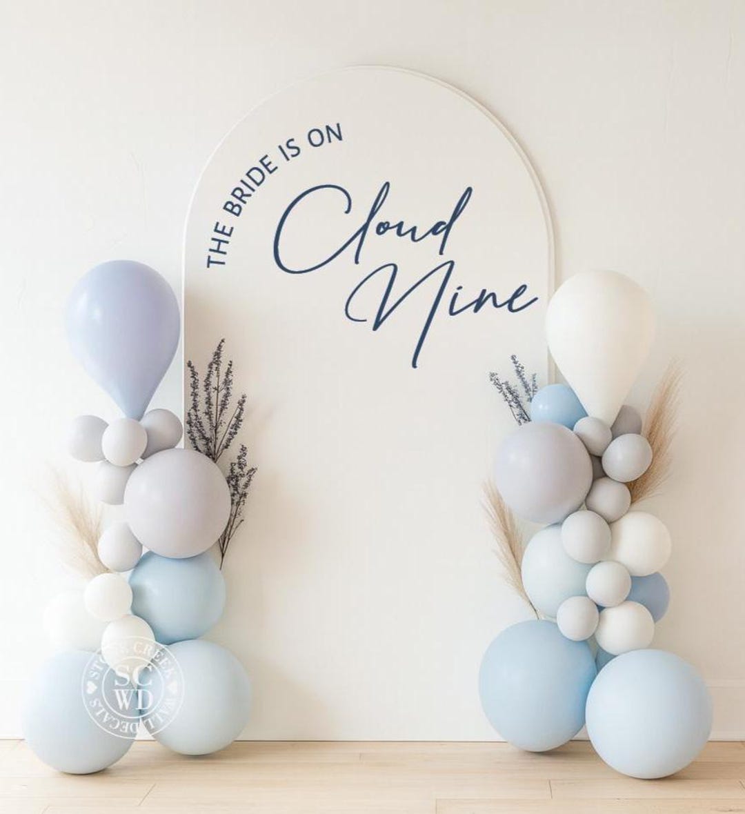 The Bride is on Cloud Nine Vinyl Decal | Bridal Shower Backdrop Sticker ...