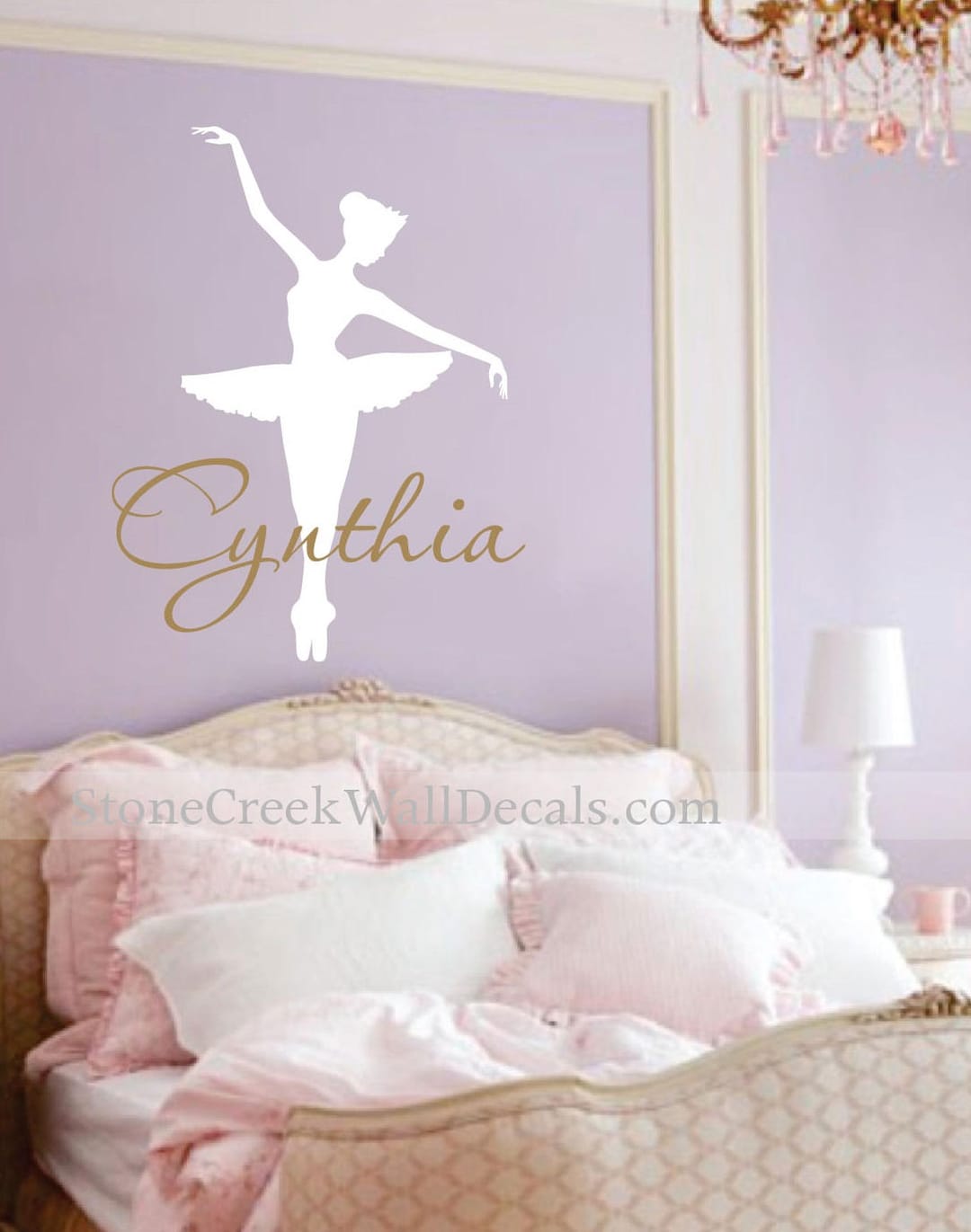 Ballerina Name Vinyl Wall Decal Ballet Dancer Decal Vinyl Wall Decal ...