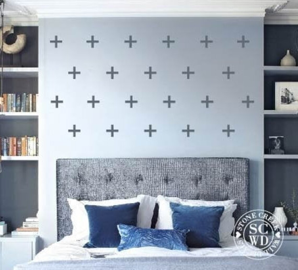 Plus Sign Wall Decals Set Plus Sign Decal Geometric Wall | Etsy