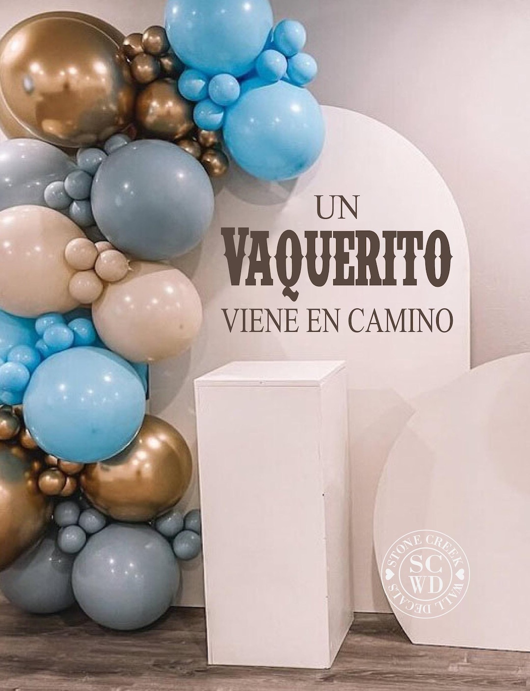 Un Vaquerito Viene En Camino A Little Cowboy is on the Way Baby Shower Decal for Party ...