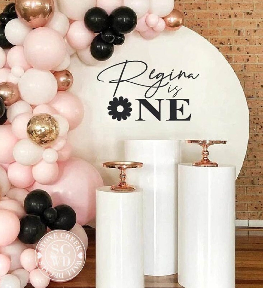 Personalized 1st Birthday Girl Flower Decal. First Birthday Decor. ONE ...