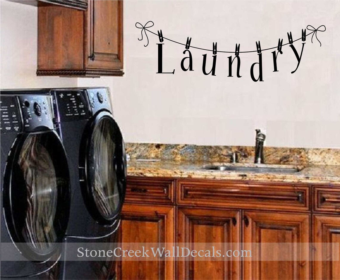 Laundry Clothesline Vinyl Wall Decal Laundry Room Vinyl Wall | Etsy