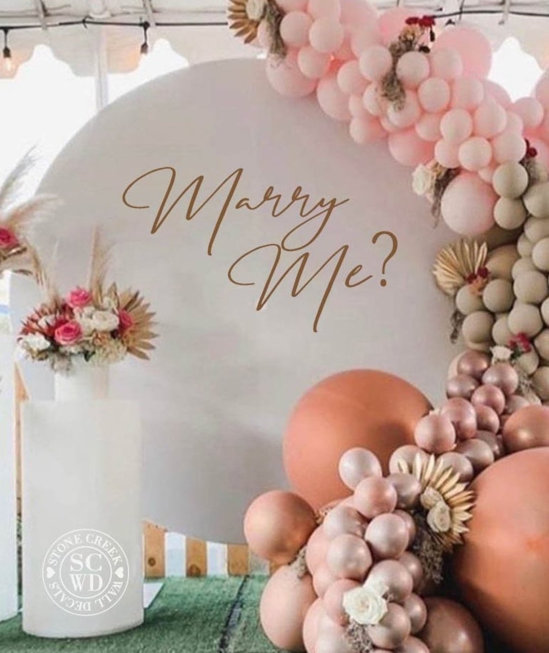 Marry Me Decal for DIY Sign Poster and Party Backdrops. Personalized ...