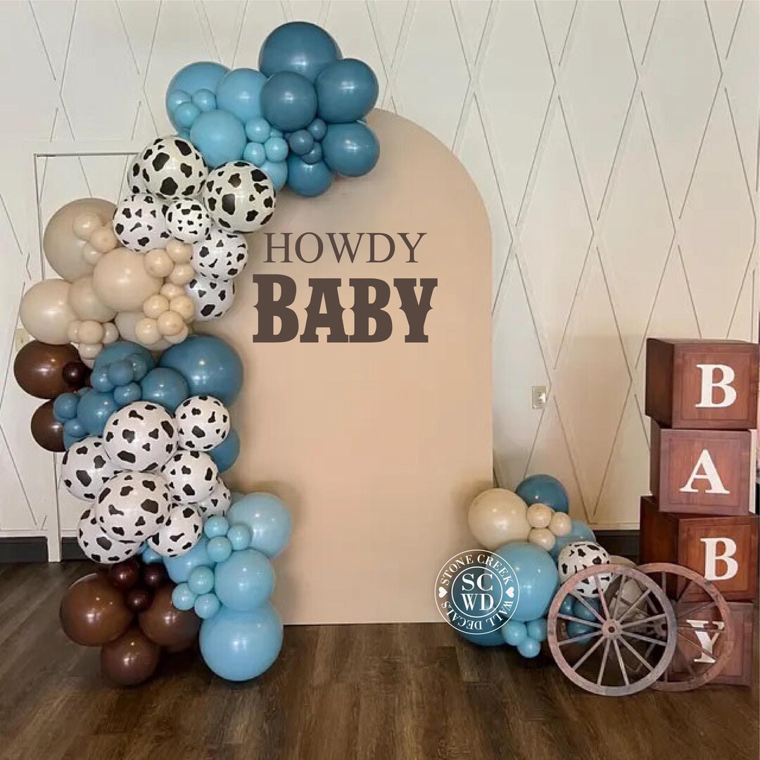 Howdy Baby Cowboy Country Baby Shower Decal for Party Decorations. Boy ...