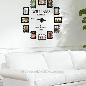 Large FAMILY PHOTO Wall Clock Decal Kit for 4x6 and 5x7 Photos |family ...