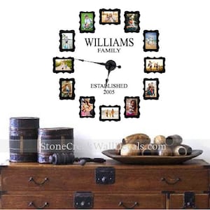 Large FAMILY PHOTO Wall Clock Decal Kit for 4x6 and 5x7 Photos |family ...