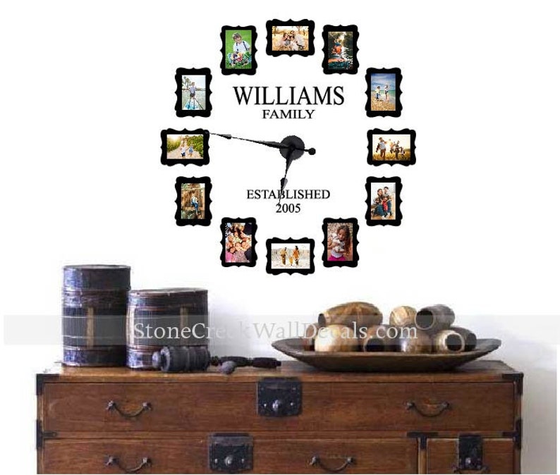 Large FAMILY PHOTO Wall Clock Decal Kit for 4x6 and 5x7 Photos |family ...