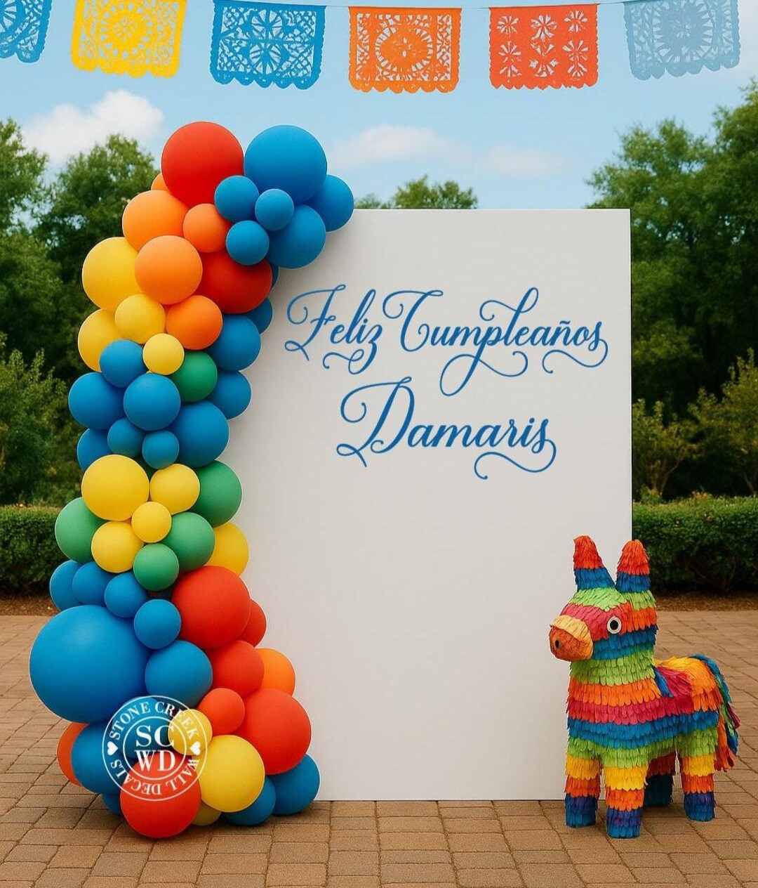 Feliz Cumpleaños Vinyl | Spanish Birthday Backdrop Display for ...