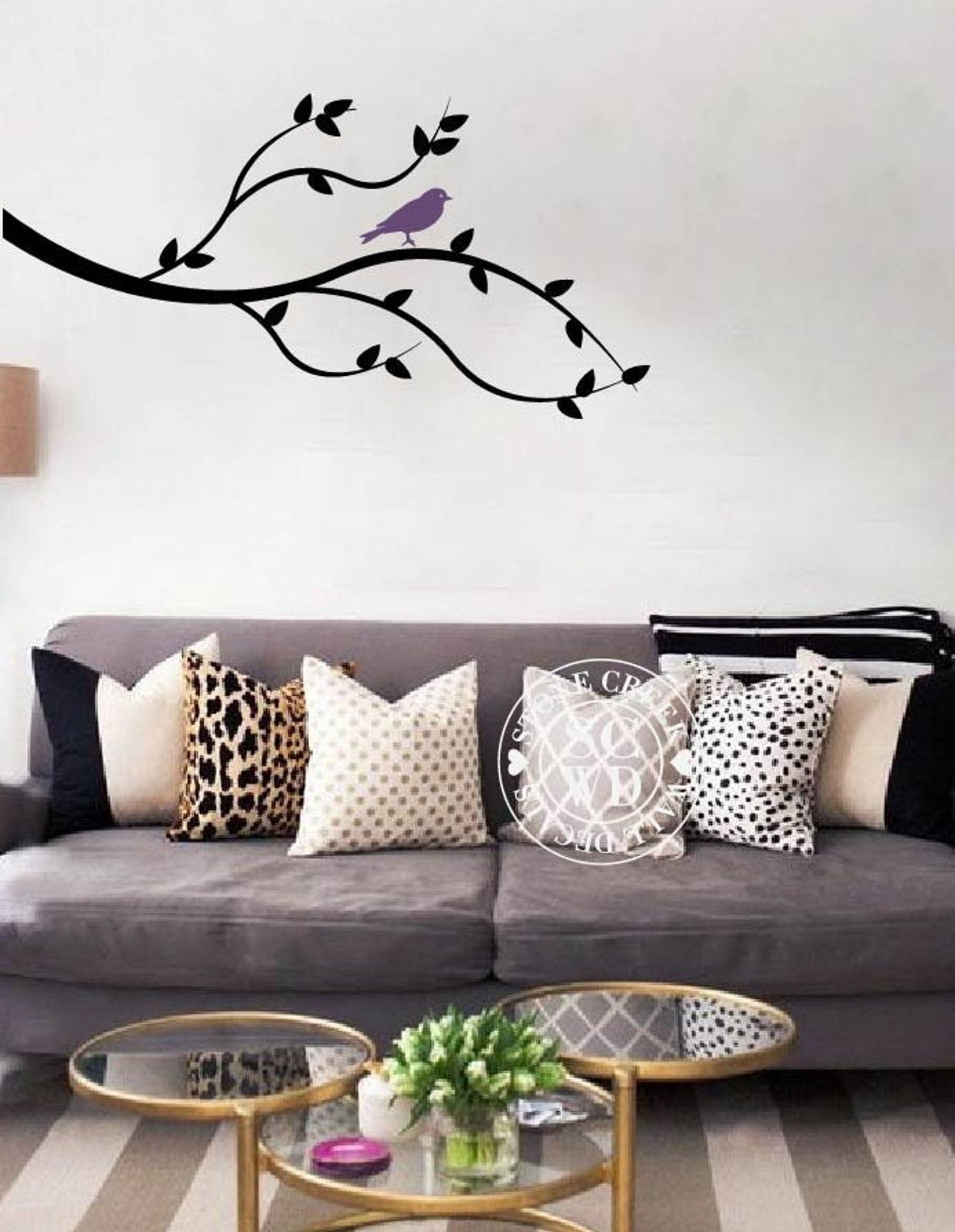 Tree Branches Wall Decal With Bird Tree Decal Branch Wall - Etsy