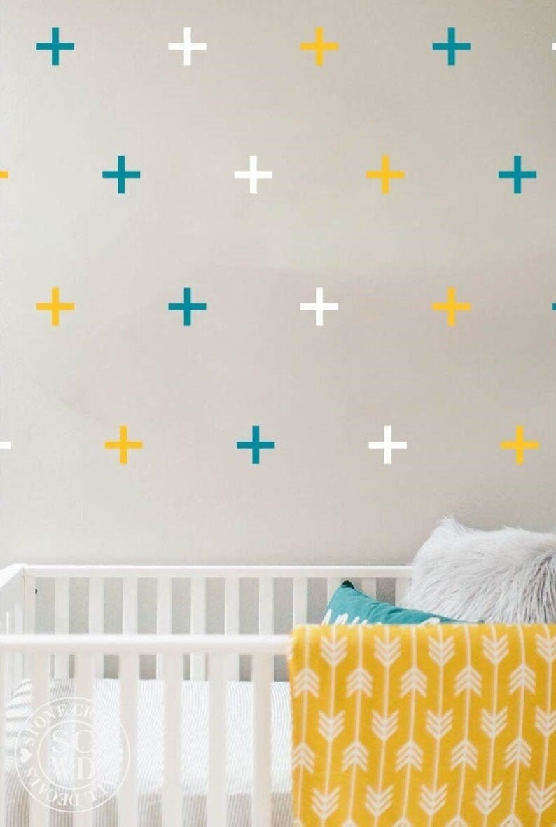 Plus Sign Wall Decals Set Plus Sign Decal Geometric Wall | Etsy