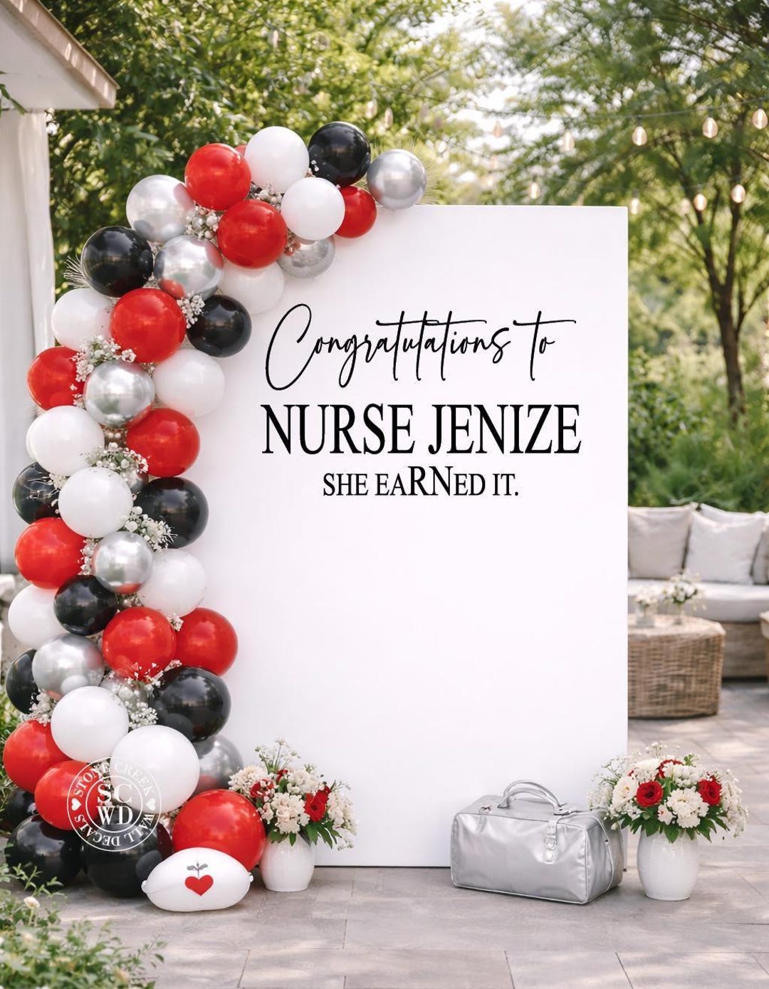 Nurse Graduation Vinyl Decal | Congratulations Nurse Backdrop Sign ...