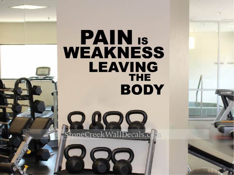 Pain is Weakness Leaving the Body Sports Wall Decal Athlete | Etsy