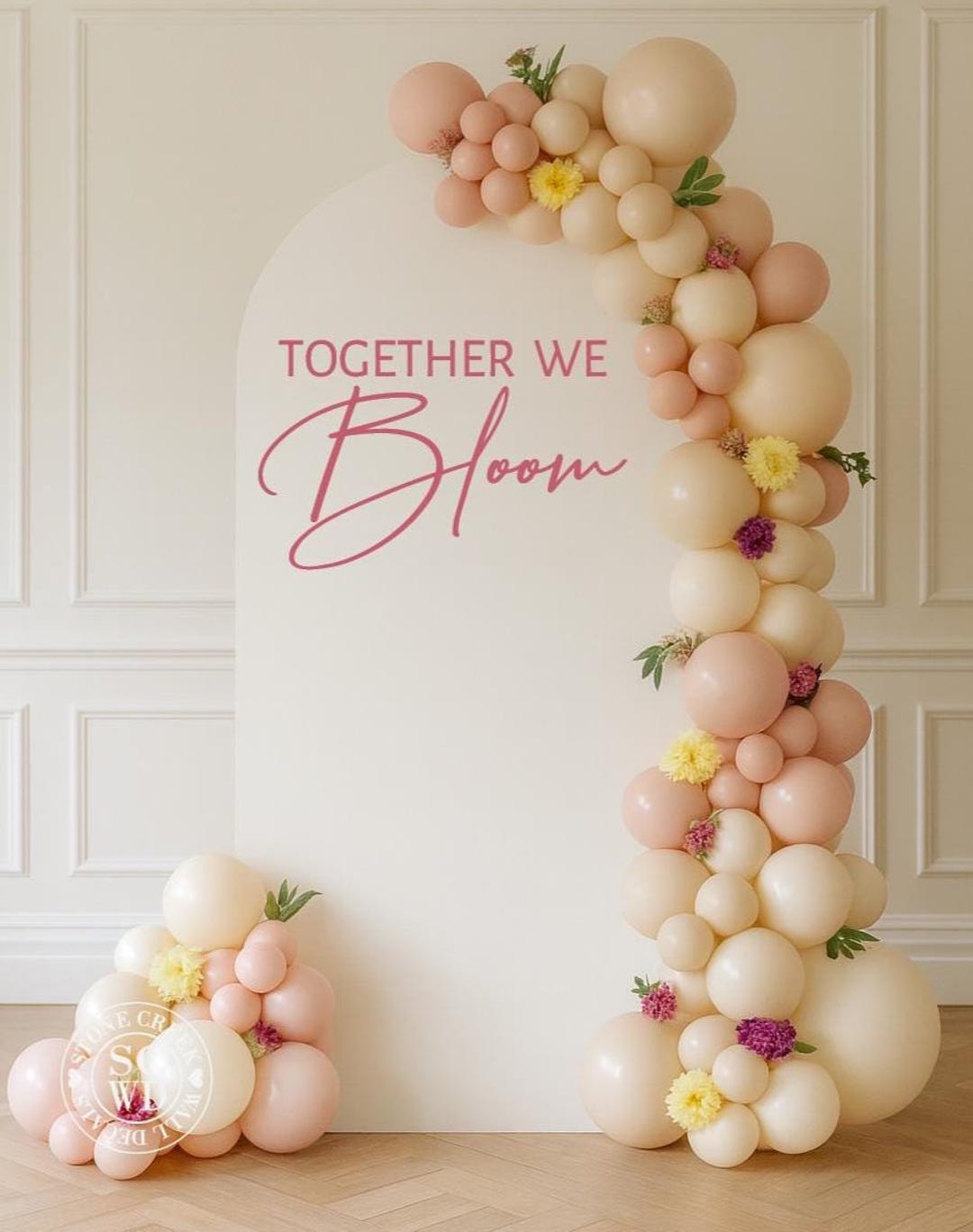 Together We Bloom Bridal Shower Decal | Floral Garden Party Backdrop ...