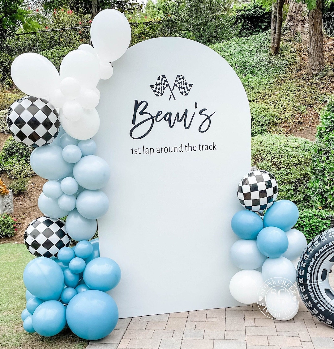 First Lap Around the Track Happy Birthday Wall Decal | Race Car ...