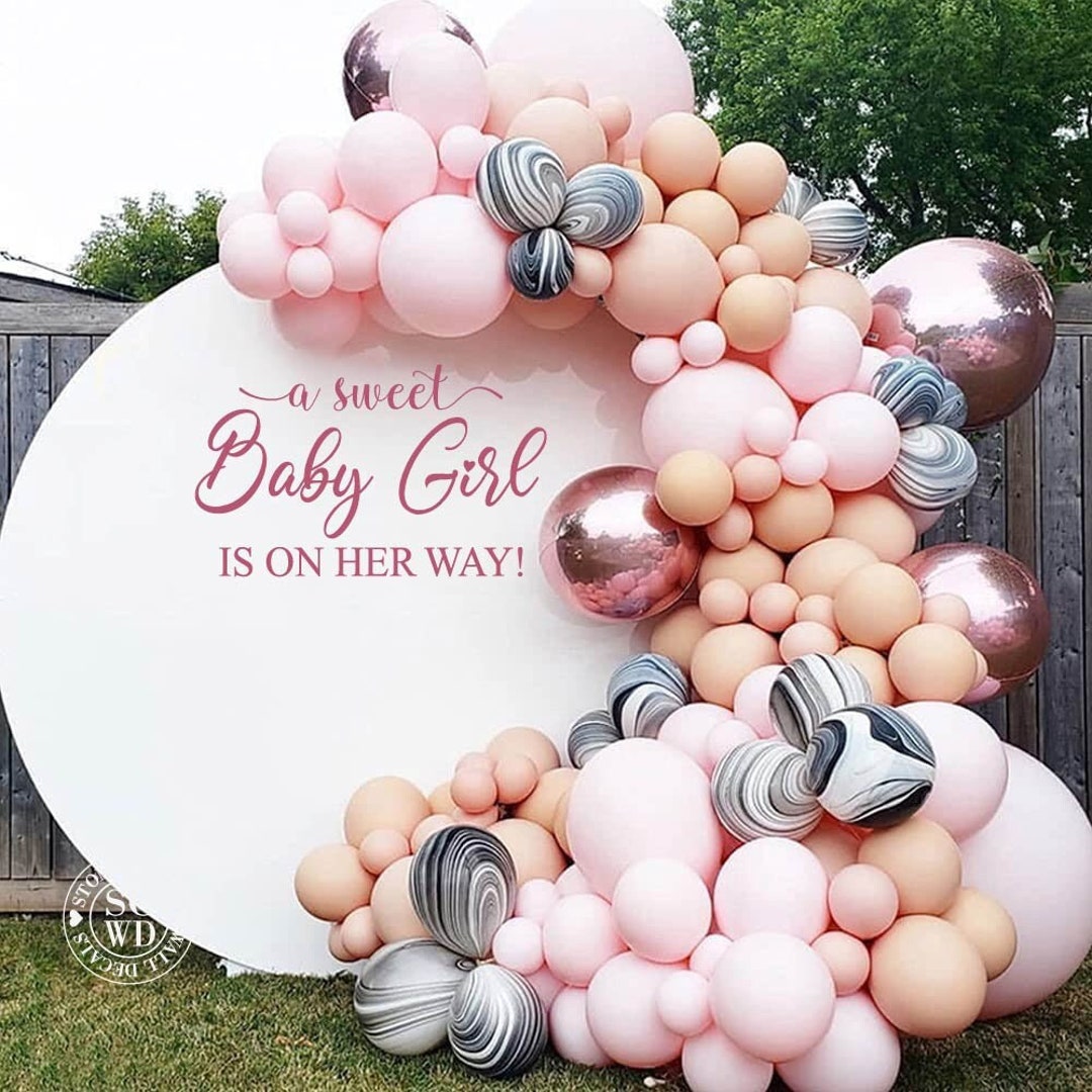 A Sweet Baby Girl is on Her Way Baby Shower Party Decal | Baby Shower ...