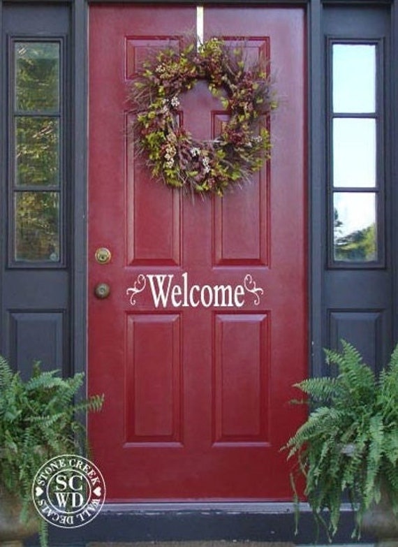 Welcome Door Decal Welcome Vinyl Decal Door Decor Home Decor - Etsy
