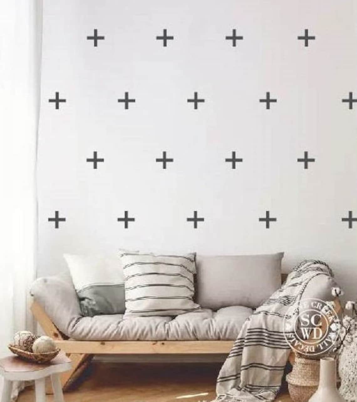 Plus Sign Wall Decals Set Plus Sign Decal Geometric Wall | Etsy