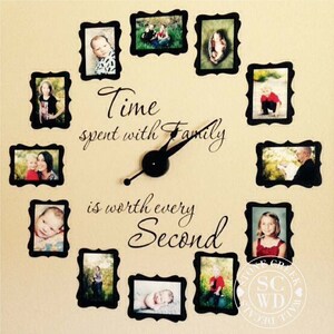 Time Spent With Family Clock Decal Large FAMILY PHOTO Wall Clock Decal ...
