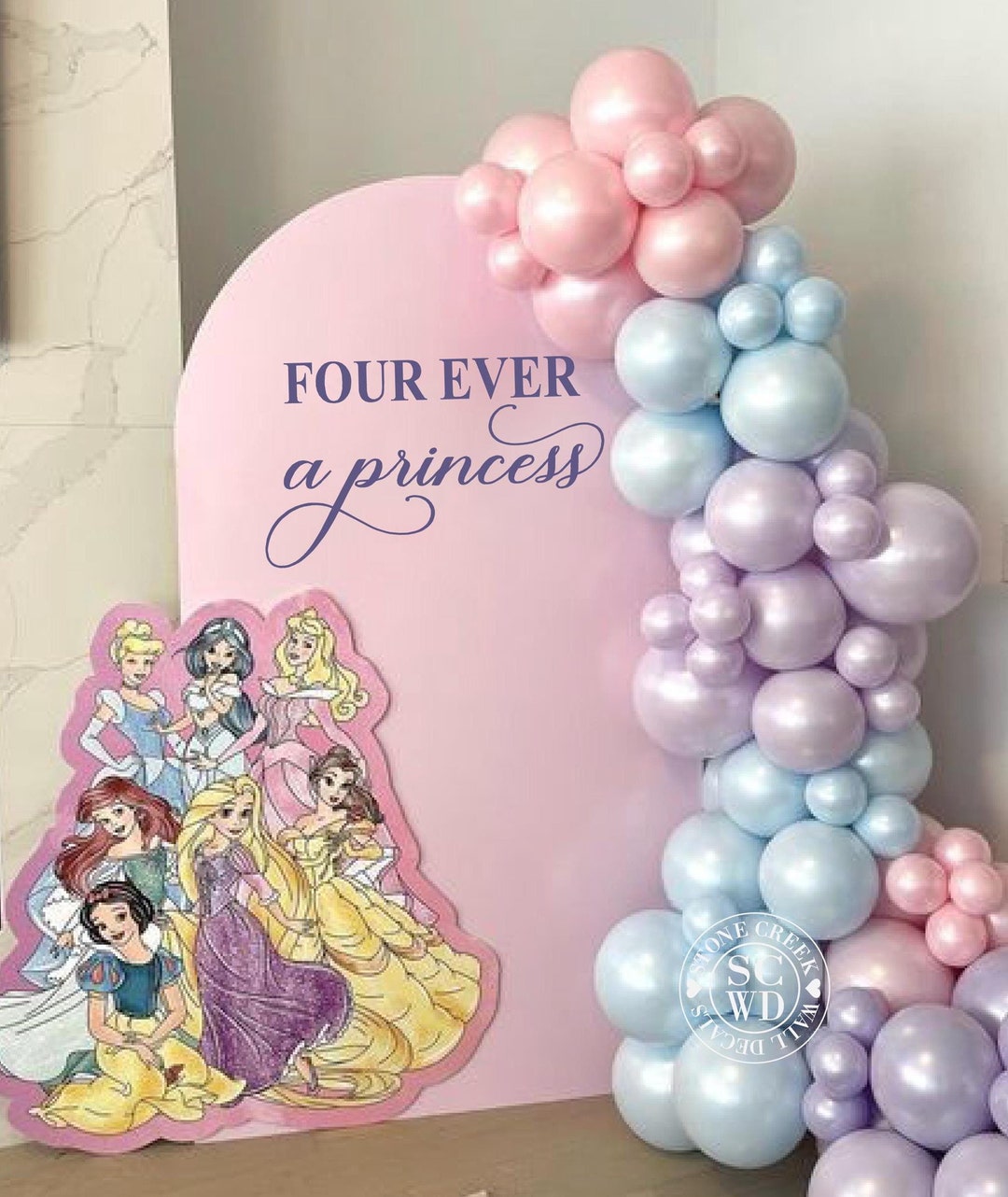 Four Ever a Princess Vinyl Decal | Princess Fourth 4th Birthday ...
