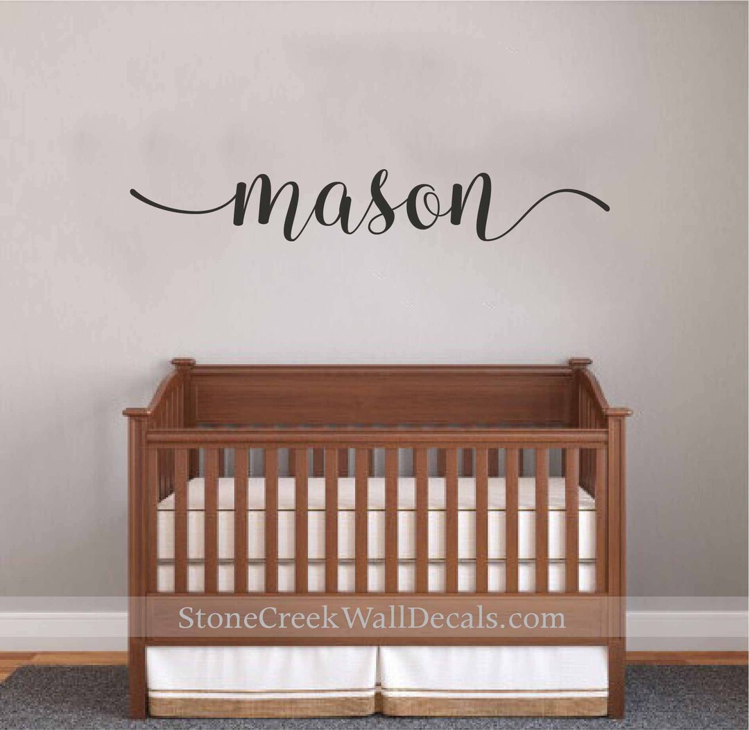 Name Wall Decal Personalized Name Decor Boys Nursery Decal Rustic ...