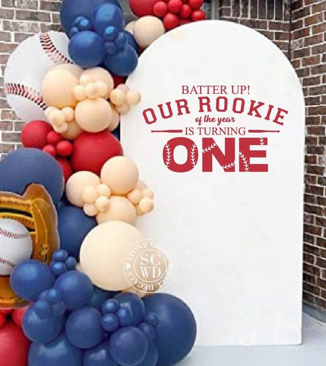 Rookie of the Year First Birthday Decal. Baseball Birthday Party Decor ...