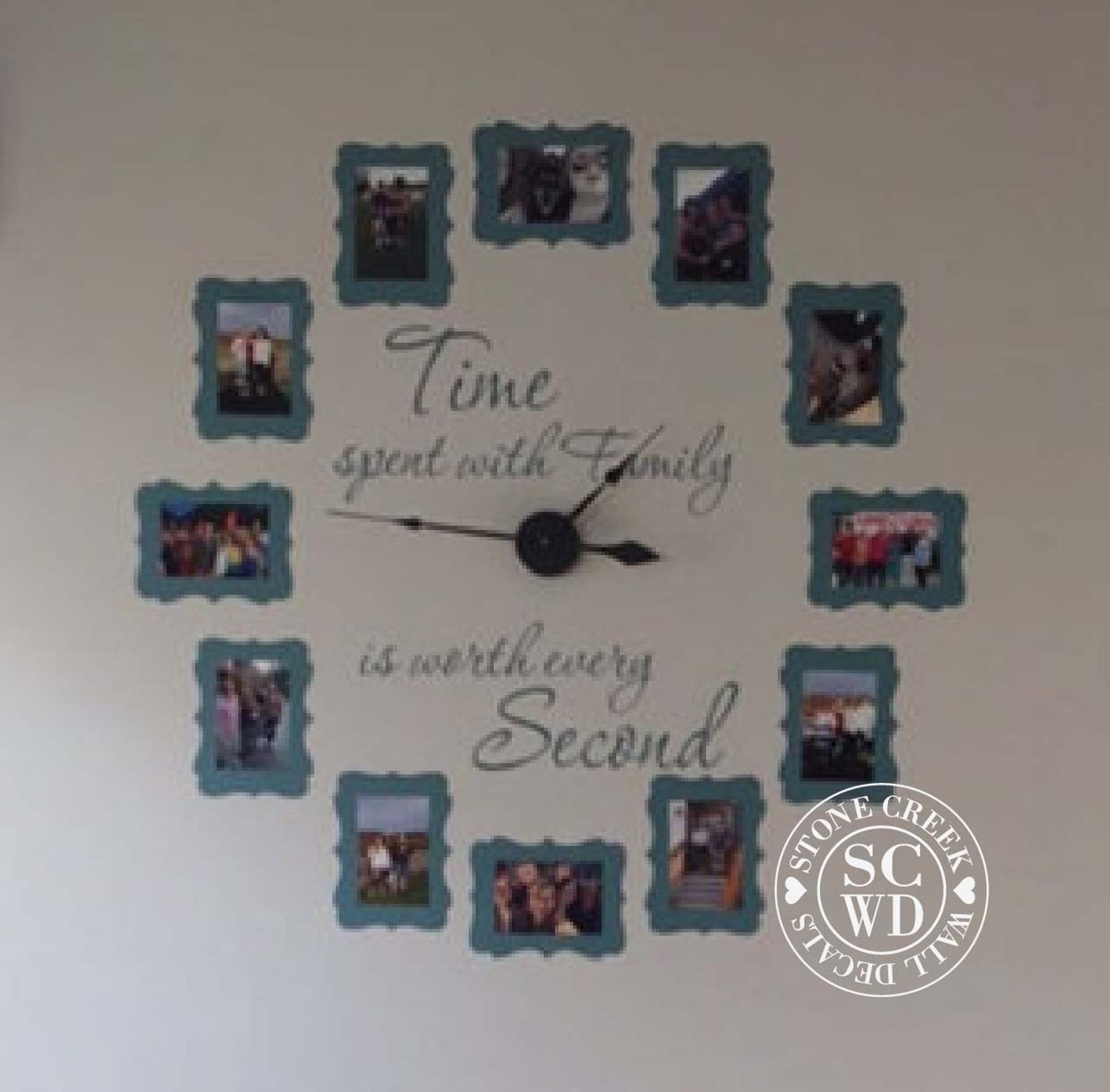 Time Spent with Family Clock Decal Large FAMILY PHOTO Wall | Etsy